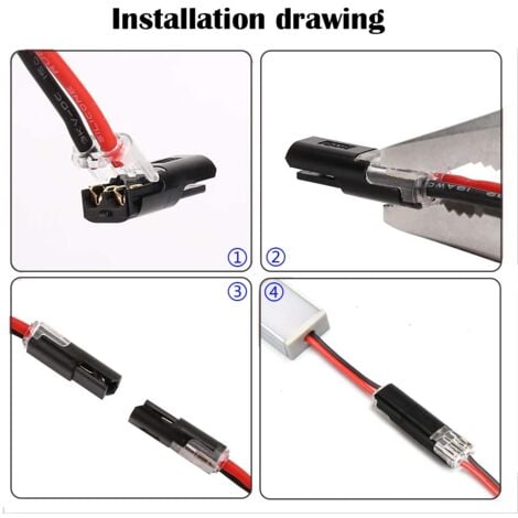 Low Voltage Wire Connectors, 10 Pack 2 Pin Electrical Wire Connector ...