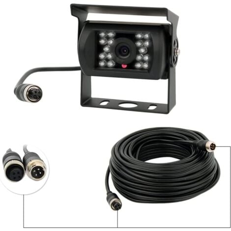 12V-24V 4-Pin Rear View Camera with 18 IR LEDs Waterproof Night Vision ...