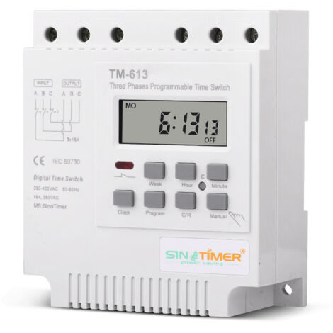 TM-613 Programmable Time Relay 380V/50-60Hz 16A Weekly Relay Power ...