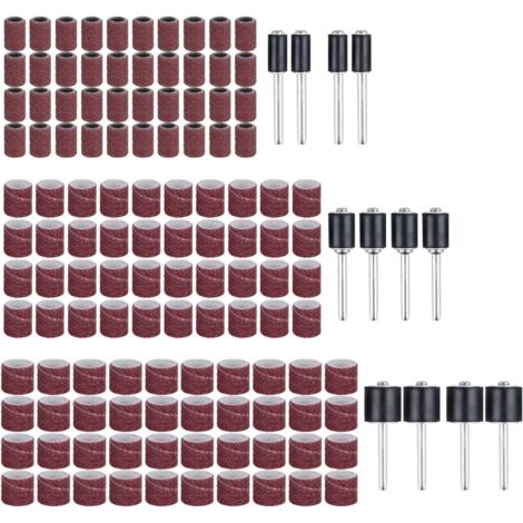 Sanding Drum Nail Grinder Sleeves, Emery Tip (132 Pack), Includes ...