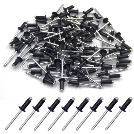 100 pieces of aluminum blind rivets 4.8 x 12 mm, open end rivets, pop ...