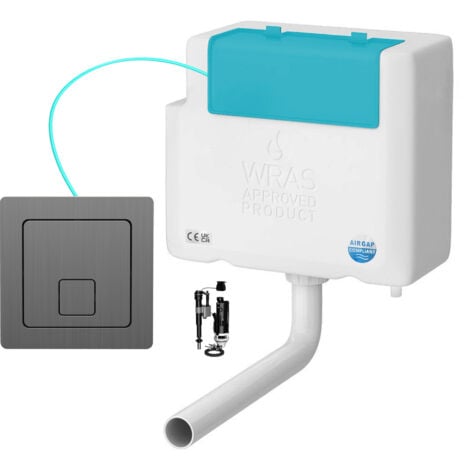 Bottom Entry Concealed Toilet Cistern WC with Dual Flush Gunmetal ...