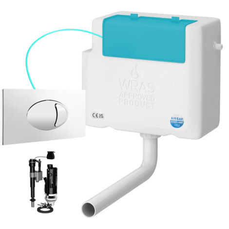 Side Entry Concealed Toilet Cistern WC with Dual Flush Polished Chrome ...