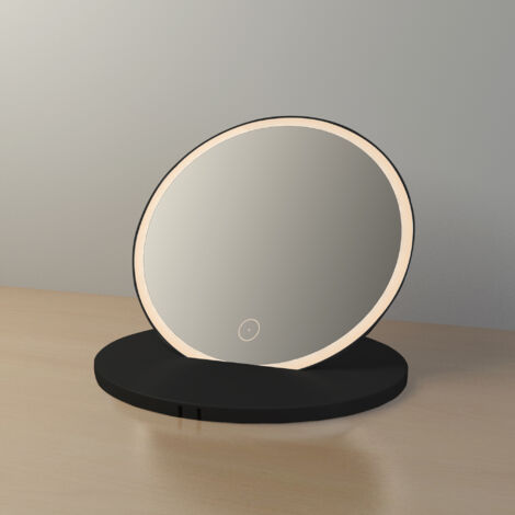 Titan Rechargeable LED Vanity Mirror with Illuminated Halo Ring - 220 x ...