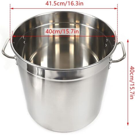 Olla grande de acero inoxidable de 50 l con tapa, compatible con cocina ...