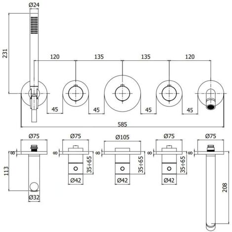 Paffoni Modular Box - Mitigeur thermostatique encastré, pour 2 sorties ...