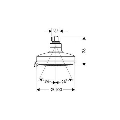Hansgrohe Croma 100 - Douche de tête Multi, 100 mm, chrome 27443000