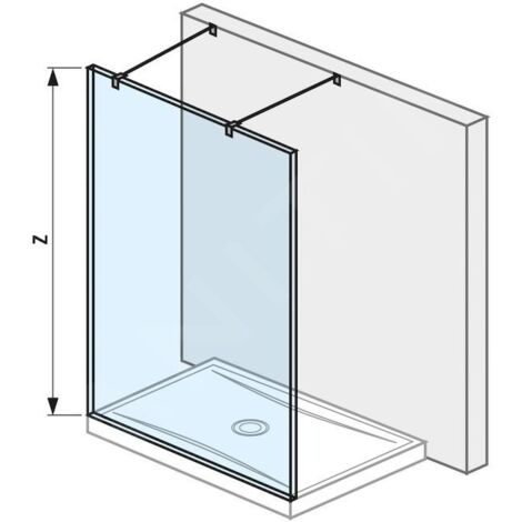 Jika Pure - Paroi en verre fixée par deux montants, 1400x2000 mm, avec ...