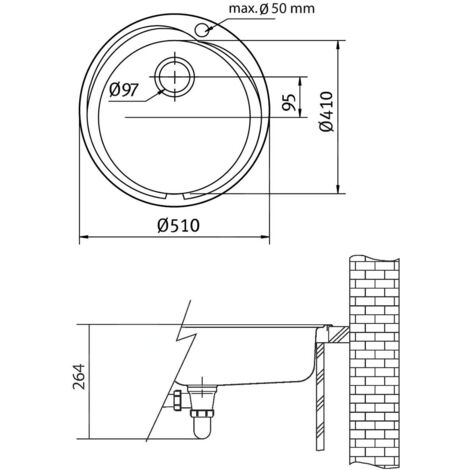 Franke Rondo - Évier en inox RON 610-41, diamètre 510 mm 101.0684.383