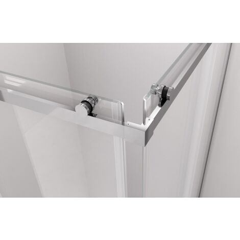 THRON SQUARE Corner Entry Square Shower Screen 800x800mm, Round Rollers