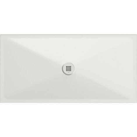 Plateau de douche en céramique rectangulaire 140x70x2cm, blanc mat