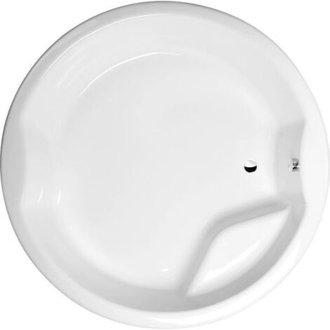 Bain rond ROYAL avec support. Cadre 172x172x49cm, Blanc