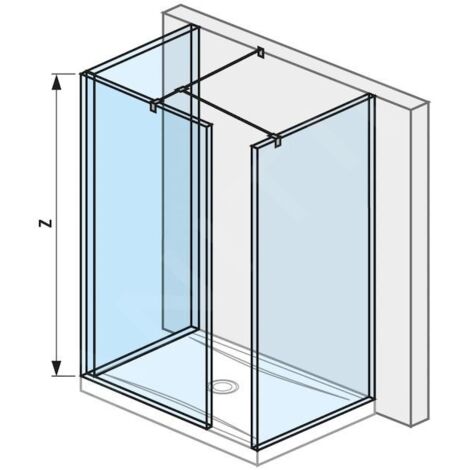 Jika Pure - Paroi de douche Walk in en trois parties 800x800x800 mm ...