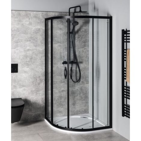 SIGMA SIMPLY BLACK Quadrant Shower Enclosure 800x800mm, R550, verre clair