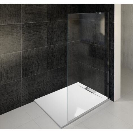 KAZUKO Plateau de douche en marbre, 90x90 cm, blanc