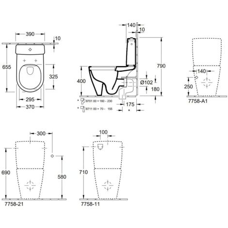 Villeroy & Boch Avento - cuvette de WC, DirectFlush, CeramicPlus, Stone ...