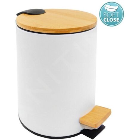 Aqualine Snow - Poubelle, 5l, Soft Close, blanc BI007
