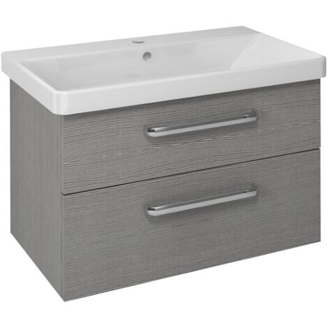 THEIA 2 Drawer Vanity Unité 75,6x50x44,2cm, chêne argenté