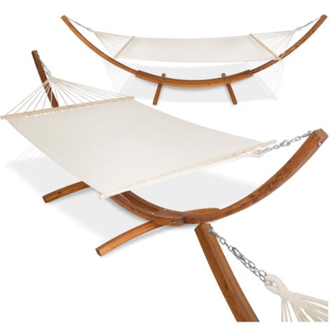 Amaca doppia XXL con struttura in legno per 2 persone