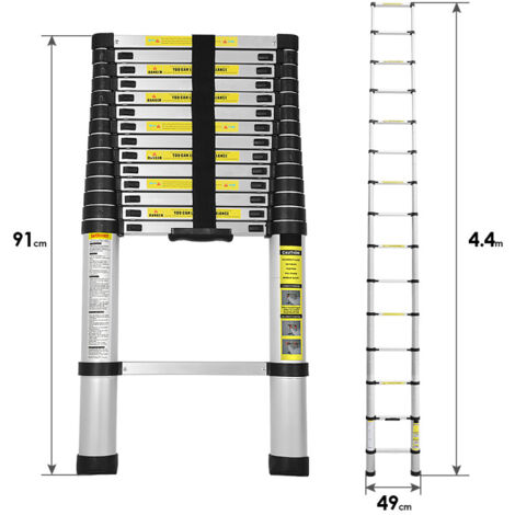 SWANEW Scala telescopica 4.4M Scala multifunzionale Scala in alluminio ...