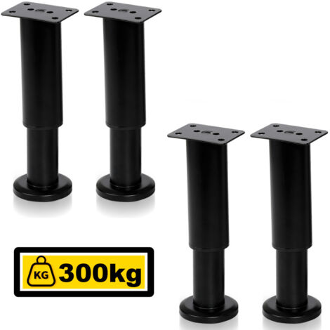 SWANEW 4X Piedi per mobili 12-18cm estensibili (nero) Piedini per ...