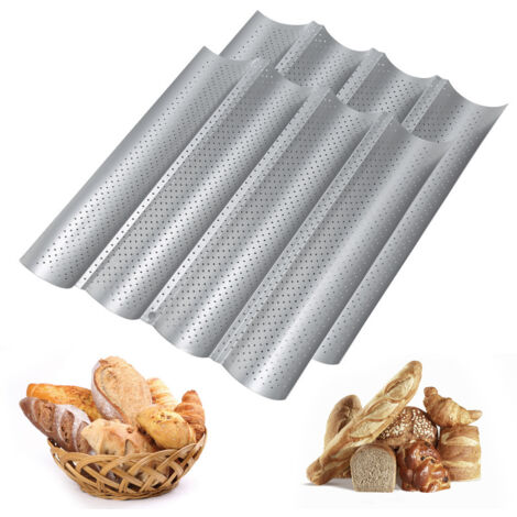 SWANEW Moule à baguettes perforé antiadhésif pour pain français Baking ...