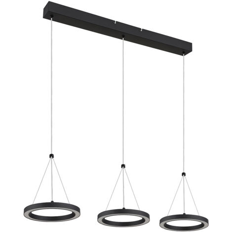 Lampe suspendue LED design pour un salon moderne coloris noir 120cm ...