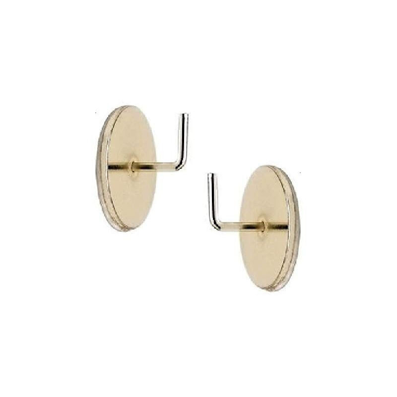 2 Support adhésif rond - Métal - Laitonné