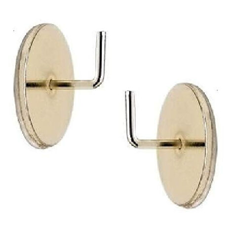 2 Support adhésif rond - Métal - Laitonné