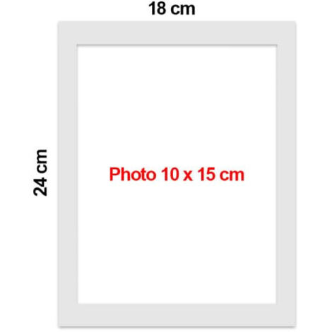 Cadre Contour Blanc 18x24cm Pour Photos 10x15cm