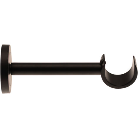 1 Support Mur Moyen Ouvert - Noir Satiné - 12CM - Diamètre 28