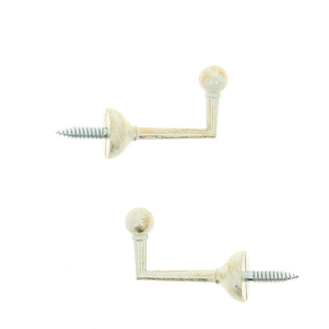 Gonds Rideaux Écru - Lot de 2 - Support Métal