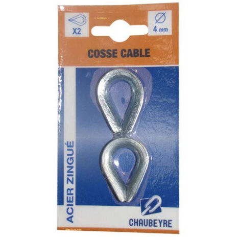 Cosse Câble DIN 6899B 4mm Acier Zingué Lot de 2