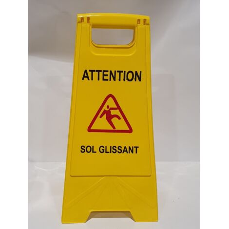 Panneau de signalisation de sécurité - Chevalet pliable Attention sol ...