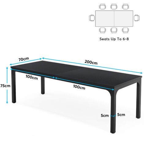 Tribesigns Schreibtisch Computertisch 200 x 70 x 75 cm Doppelter langer ...