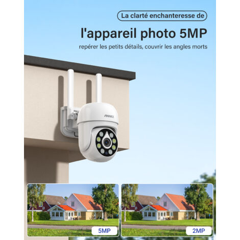 ANNKE Caméra extérieure sans fil 5MP panoramique à 360° avec vision ...