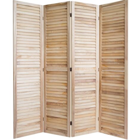 Biombo plegable de madera 4 paneles 160x170 cm PAR06065