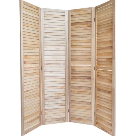 Biombo plegable de madera 4 paneles 160x170 cm PAR06065