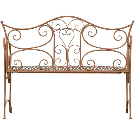 Banco de jardín con reposabrazos de diseño rústico ancho 113 cm en ...