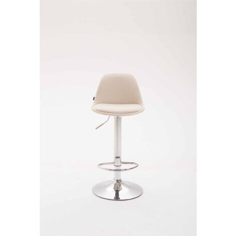 Taburete de bar con reposapiés diseño moderno tela crema 100000152