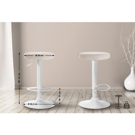 Taburete de bar x1 diseño sencillo regulable en altura tapizado en ...
