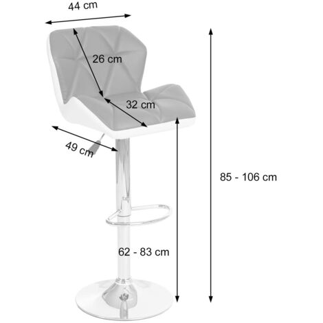 Taburete de bar silla alta regulable en altura en estructura de acero cromado sintético color ...