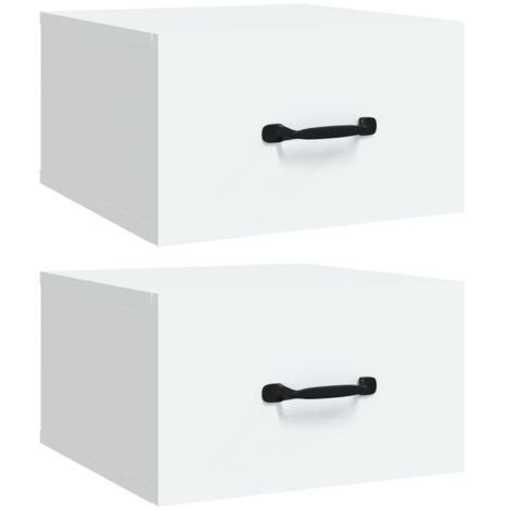 Juego de 2 mesitas de noche de pared con cajón 35 x 35 x 20 cm madera ...