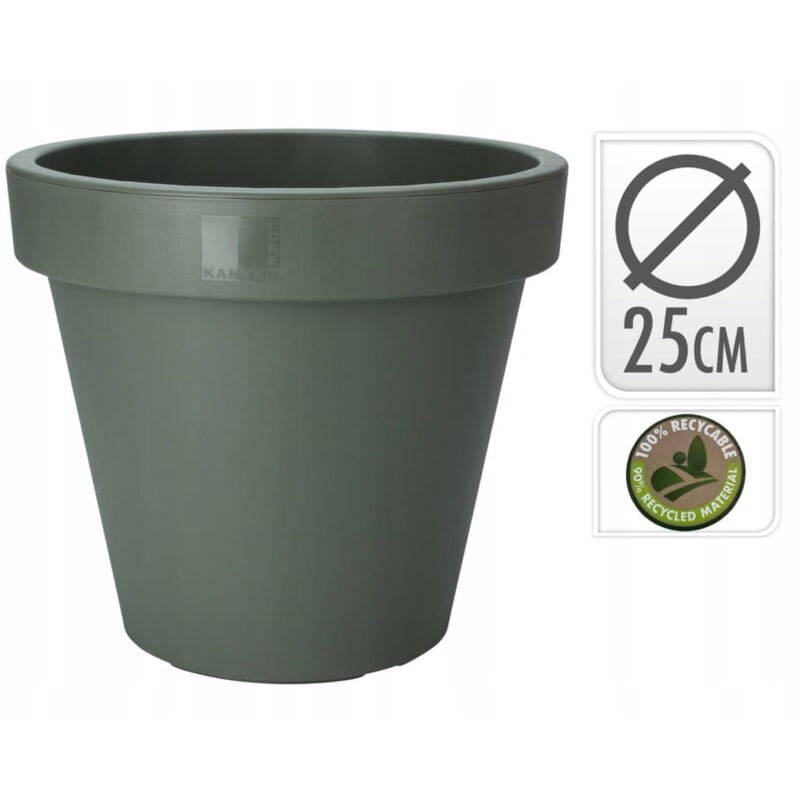 Pot de jardin décoratif rond vert 25 x 22 cm