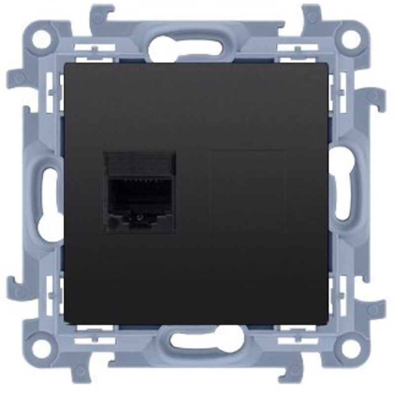 Prise téléphonique simple RJ11 (module), noir mat, SIMON10