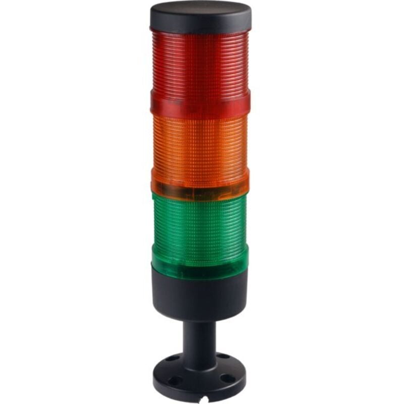 Colonne de signalisation 70 mm complète LED rouge, jaune, vert 24 V CC