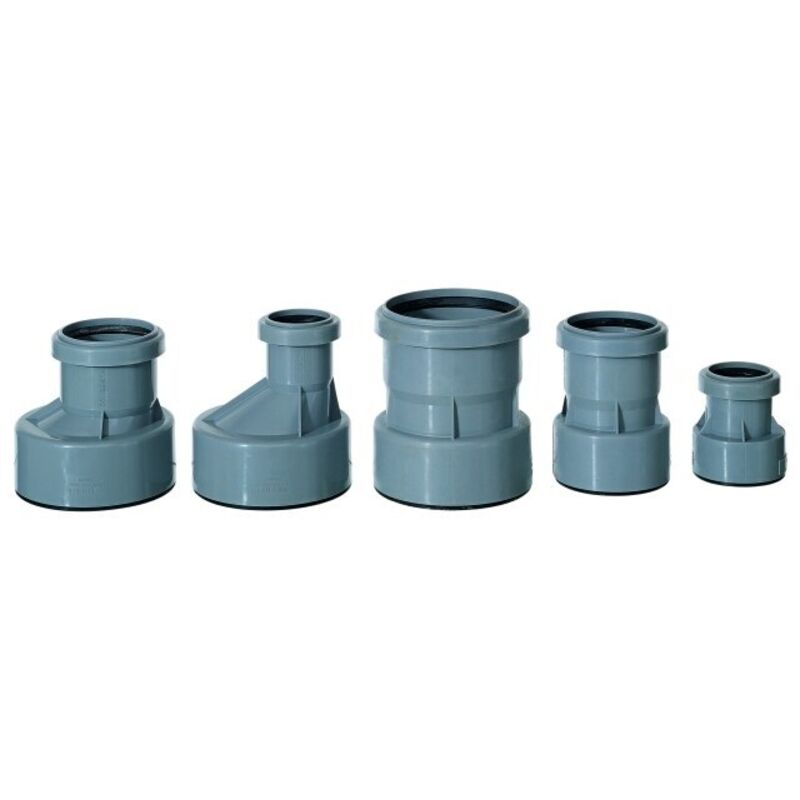 Trapèze de transition en tubes PP/PVC DN110 pour tubes en fonte sans emboîtements avec bouts mâles