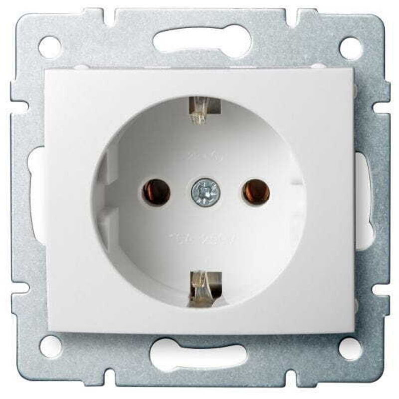 Prise Schuko 1 prise blanche 220-250 V, M-SYSTEM