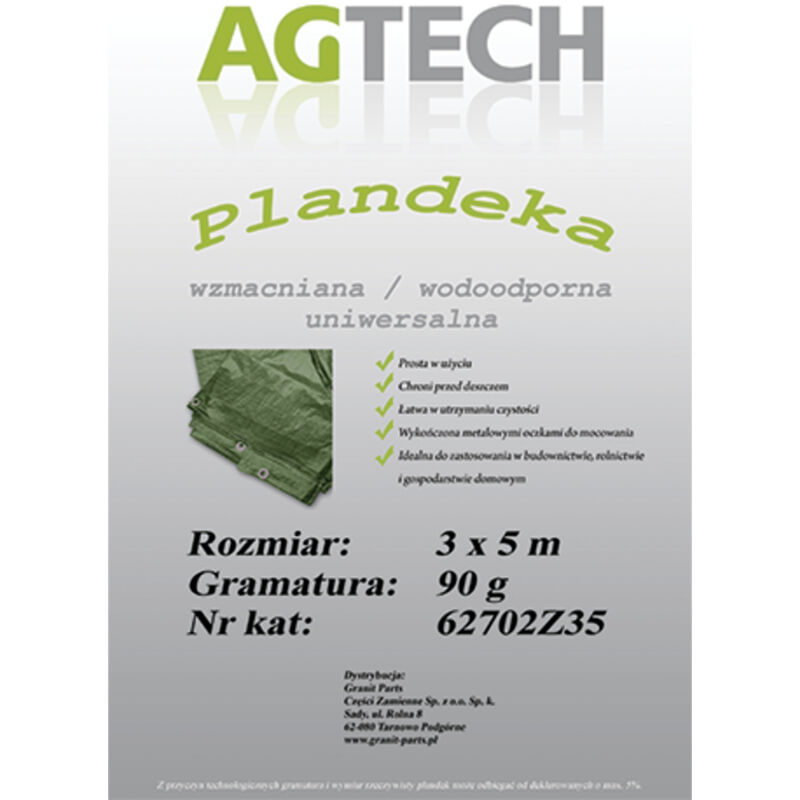 Bâche verte universelle 3 mx 5 m PL 903/5