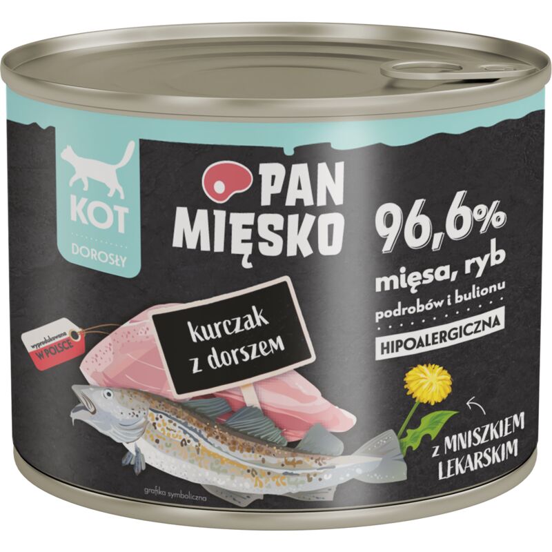 Pâtée pour chats Pan Mięsko au poulet et à la morue 200 g